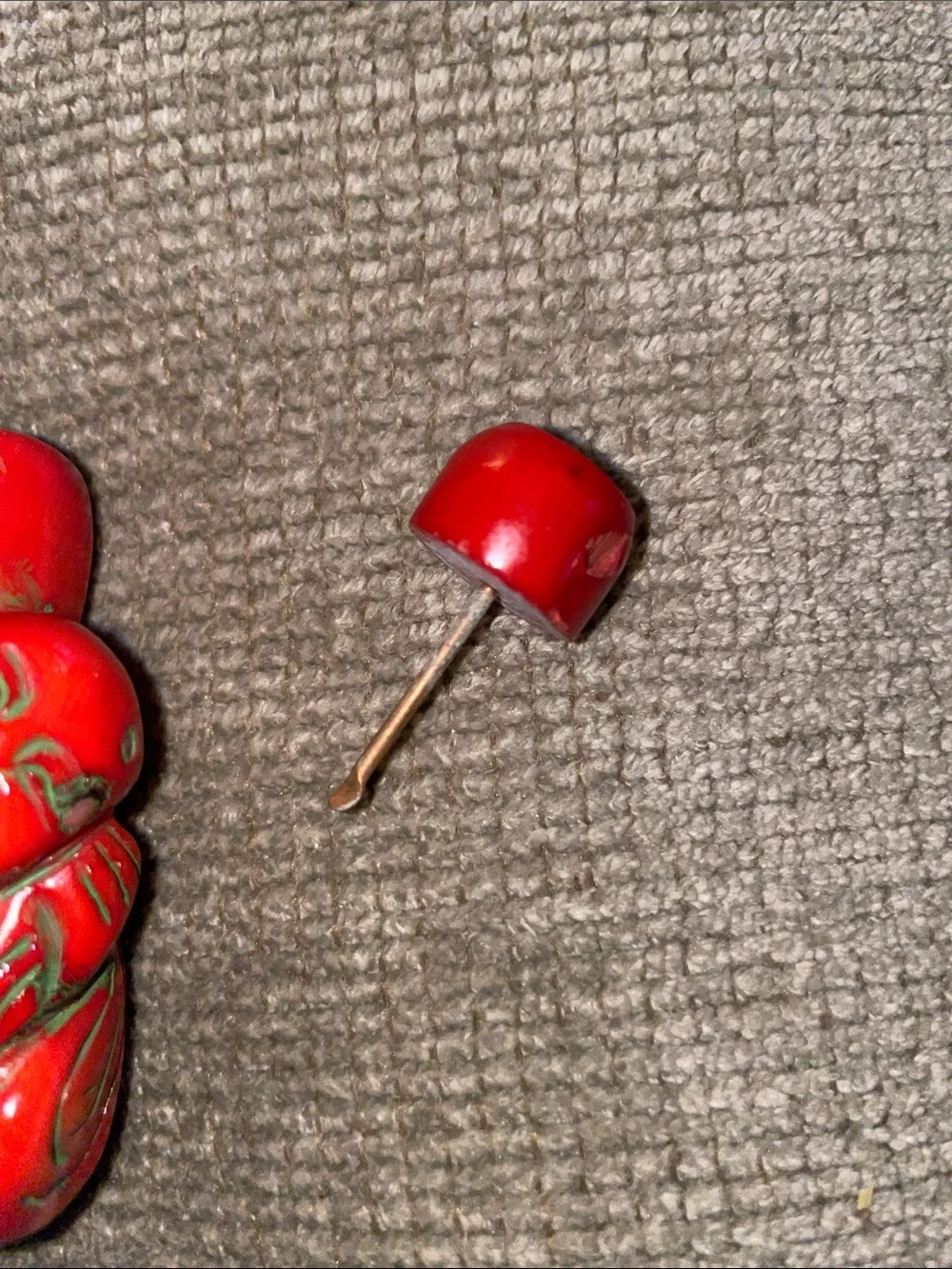 Art | Antique Carved Red Matrix Snuff Bottle Buddha With Top And Spoon ...